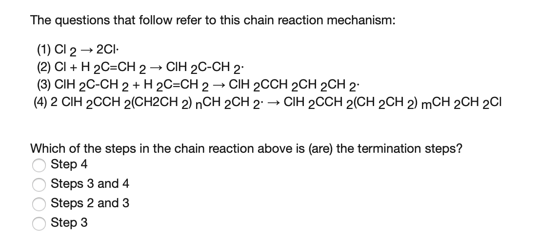 Solved The questions that follow refer to this chain | Chegg.com
