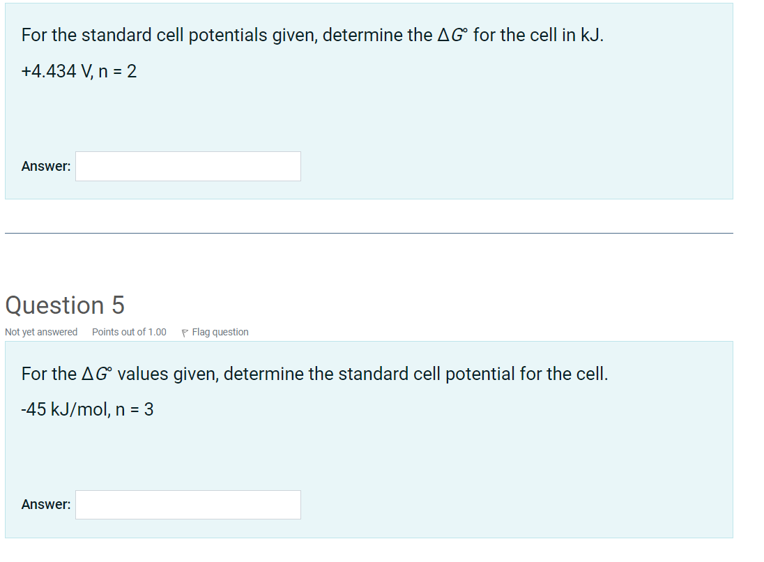 Solved For the standard cell potentials given, determine the | Chegg.com