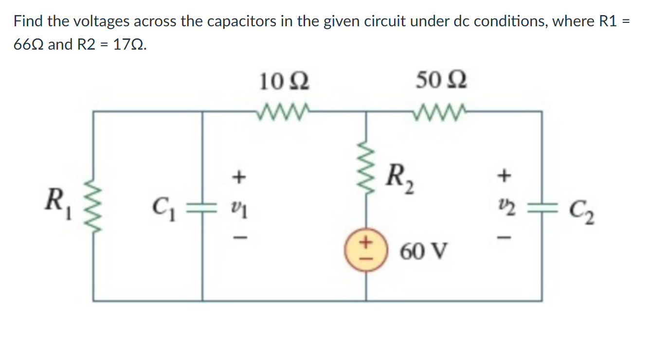 Solved Find the voltages across the capacitors in ﻿the given | Chegg.com
