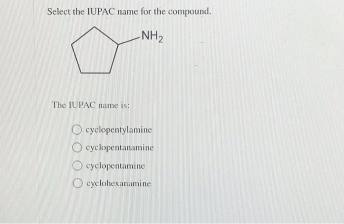 Solved Select the correct name for the compound. H2N The | Chegg.com
