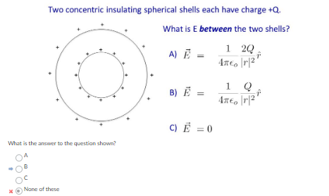 Solved Two concentric insulating spherical shells each have | Chegg.com