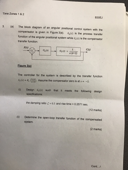 Solved Time Zones 1& 2 B30EJ The block diagram of an angular | Chegg.com