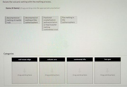 Solved Relate the volcanic setting with the melting crocess. | Chegg.com