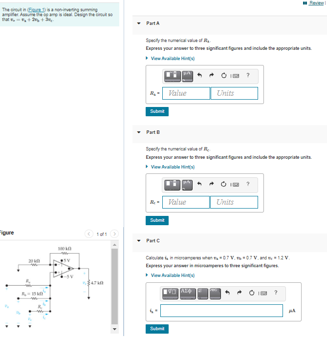 Solved Review The circuit in (Figure 1) is a non-inverting | Chegg.com