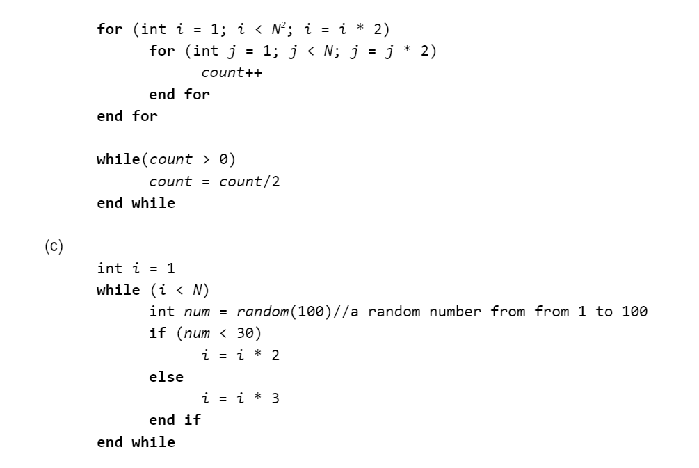 Solved 1. Give the best and worst-case runtimes for the | Chegg.com