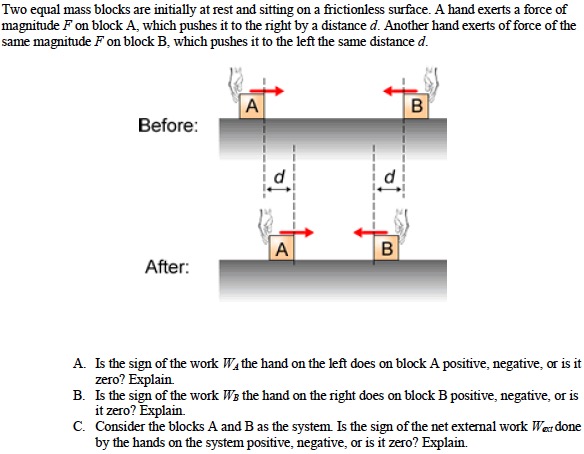 Solved Two equal mass blocks are initially at rest and | Chegg.com