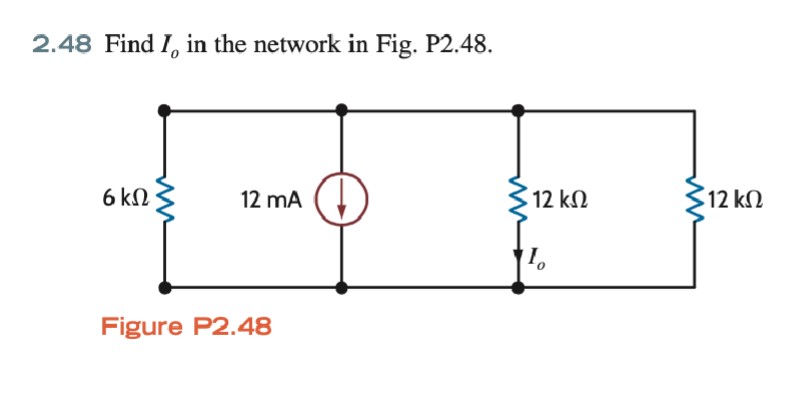 Solved 2.48 ﻿Find Io ﻿in the network in Fig. P2.48.Figure | Chegg.com