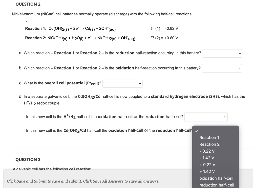 Solved The half- reactions occurring in zinc dry cell | Chegg.com