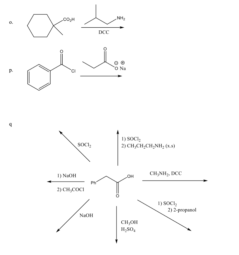 Solved میلے مس NH2 0. DCC Na p, بالا q SOC12 1) SOCl2 2) | Chegg.com