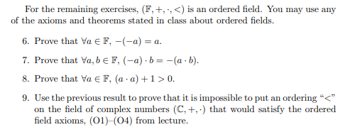 Solved For the remaining exercises, (F,