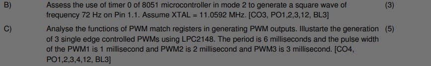 Solved Question 1: Assess the use of timer 0 ﻿of 8051 | Chegg.com