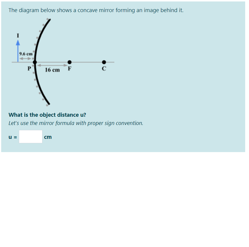 Solved The diagram below shows a concave mirror forming an | Chegg.com