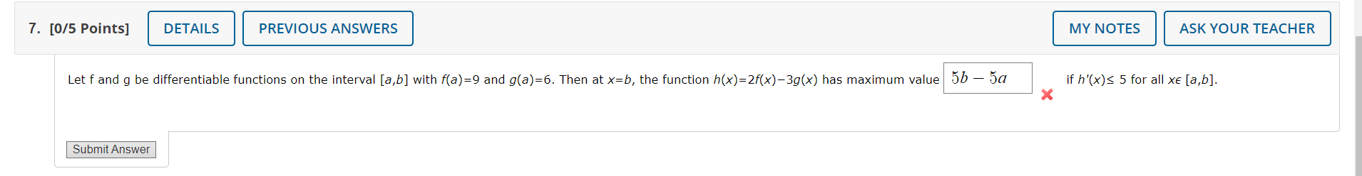Solved Why my answer(5b-5a) is incorrect? and what is the | Chegg.com