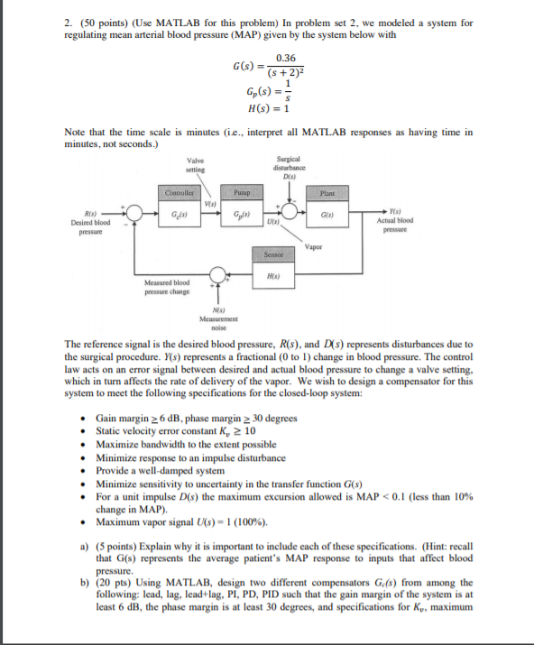 2. (50 points) (Use MATLAB for this problem) In | Chegg.com
