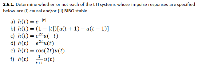 Solved 2.5.1. Functions x(t) and h(t) are given by | Chegg.com
