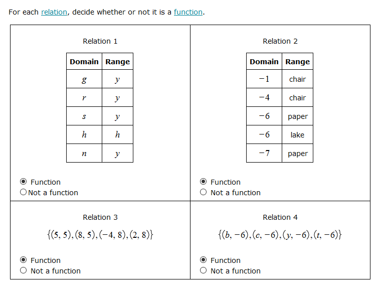 Solved For each relation, decide whether or not it is a | Chegg.com