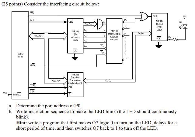Solved ( 25 points) Consider the interfacing circuit below: | Chegg.com