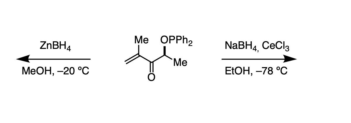 Solved ZnBH4 Me OPPh2 NaBH4, CeCl3 Me MeOH, -20 °C EtOH, -78 | Chegg.com