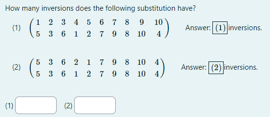 Solved How many inversions does the following substitution | Chegg.com
