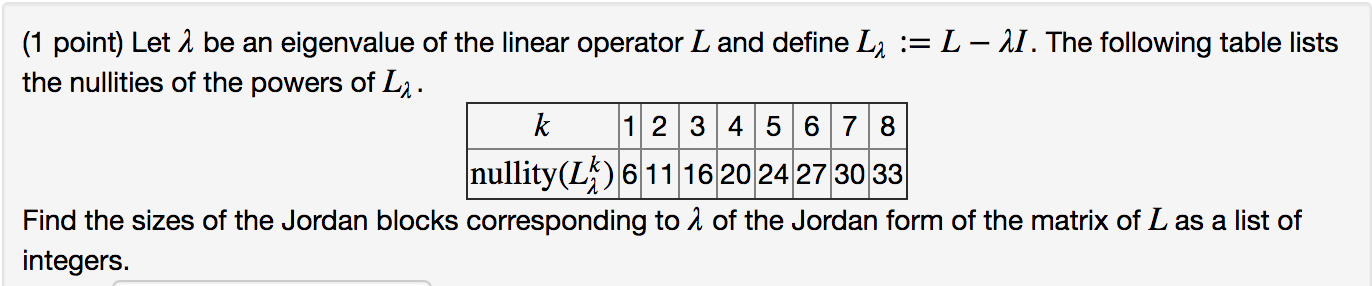 Solved Find the sizes of the Jordan blocks corresponding to | Chegg.com