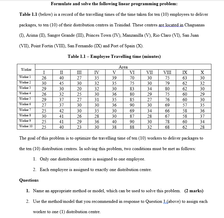 Solved Formulate and solve the following linear programming | Chegg.com
