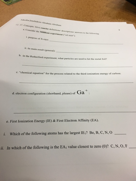 Solved Concepts. Give concise definitions descriptions | Chegg.com