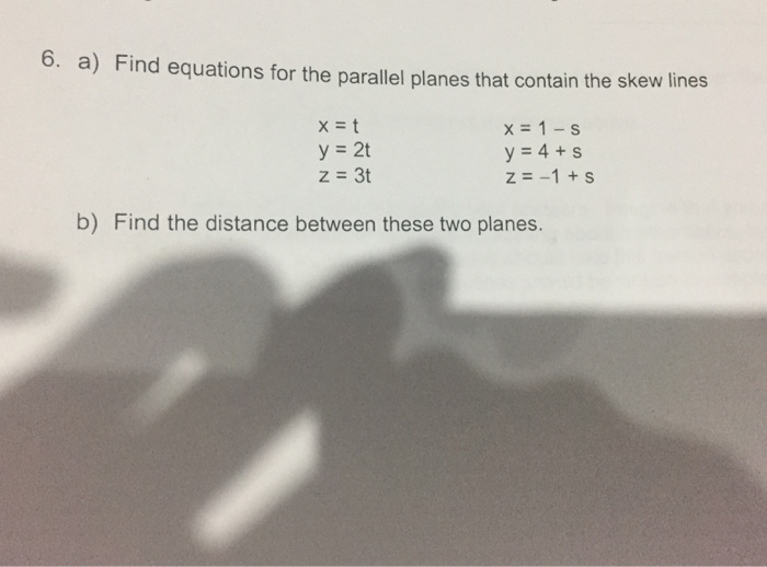 Solved Find equations for the parallel planes that contain | Chegg.com