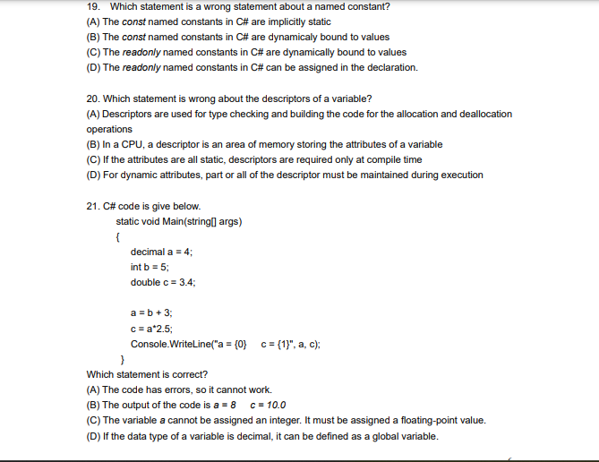 Solved 19. Which statement is a wrong statement about a | Chegg.com