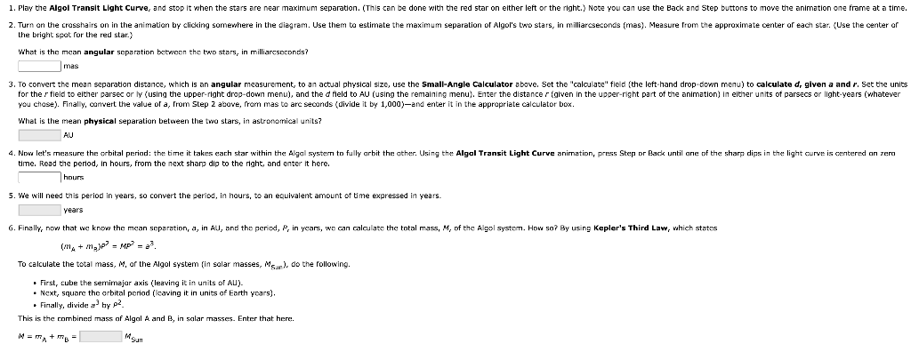 1. Play the Algol Transit Light Curve, and stop it | Chegg.com