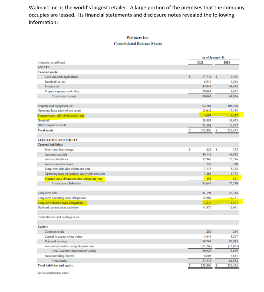 Walmart Inc. is the world's largest retailer. A large | Chegg.com