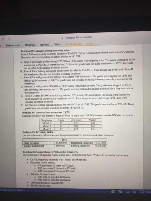 Solved ences Mailings Review View Table Design Layout Norma | Chegg.com