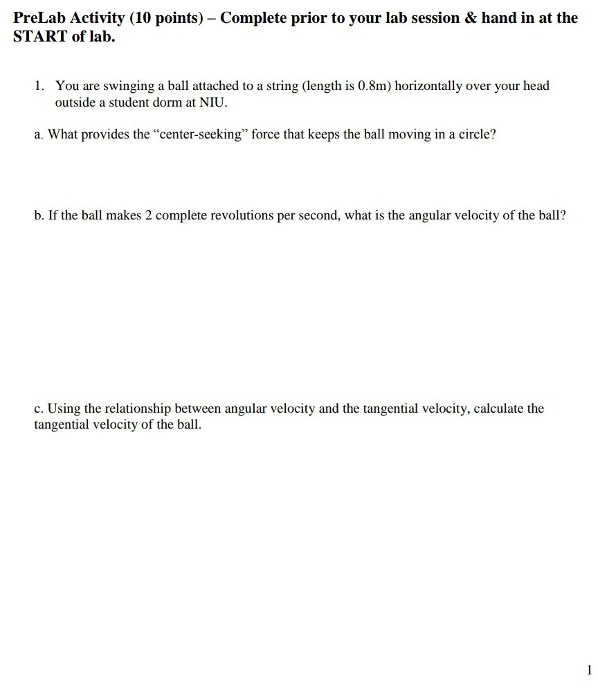 Solved PreLab Activity (10 points) - Complete prior to your | Chegg.com