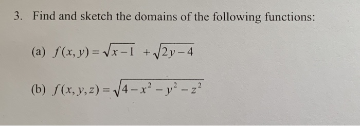 Solved 3. Find and sketch the domains of the following | Chegg.com