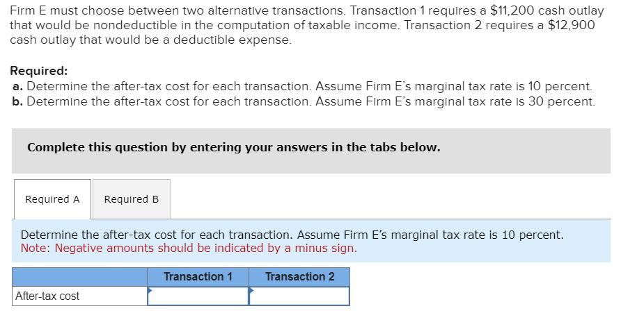 Solved Firm E must choose between two alternative | Chegg.com