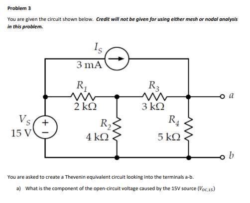 Solved a) What is the component of the open-circuit voltage | Chegg.com