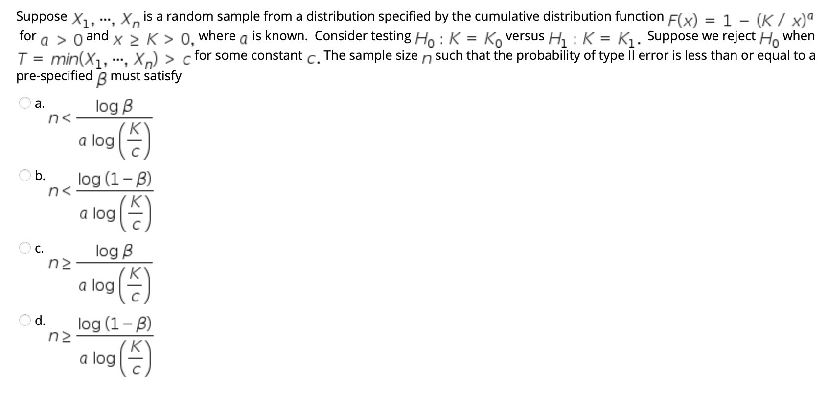 Solved = Suppose X1, ", Xn is a random sample from a | Chegg.com