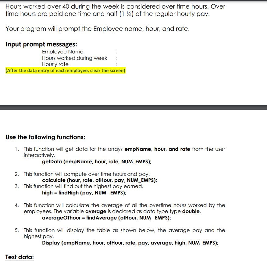 Solved (Make the changes in your Assignment 5 so that arrays | Chegg.com