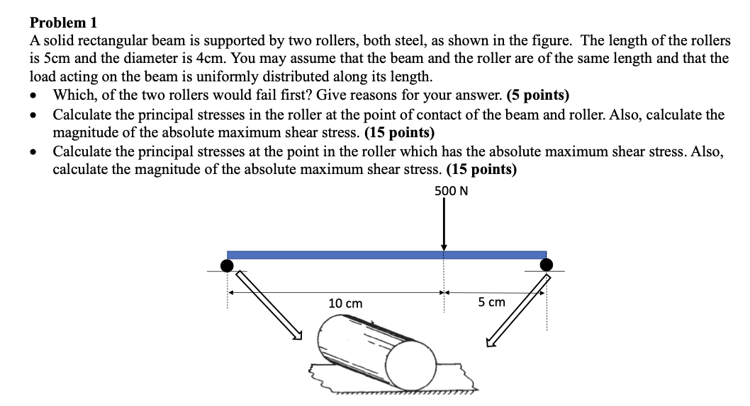 Solved by an EXPERT Problem 1A solid rectangular beam is supported by ...