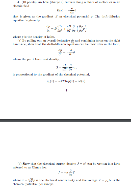 Solved Әr + 4. (10 points) An hole (charge e) tunnels along | Chegg.com