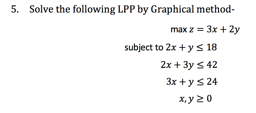 Solved 5. Solve the following LPP by Graphical method- max z | Chegg.com