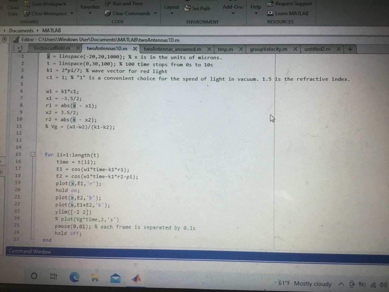Solved modify math lab code such that the radiation from the | Chegg.com