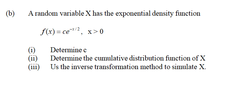Solved 4. (a) (i) Generate random numbers for the random | Chegg.com