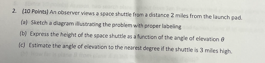 Solved 2. (10 Points) An observer views a space shuttle from | Chegg.com
