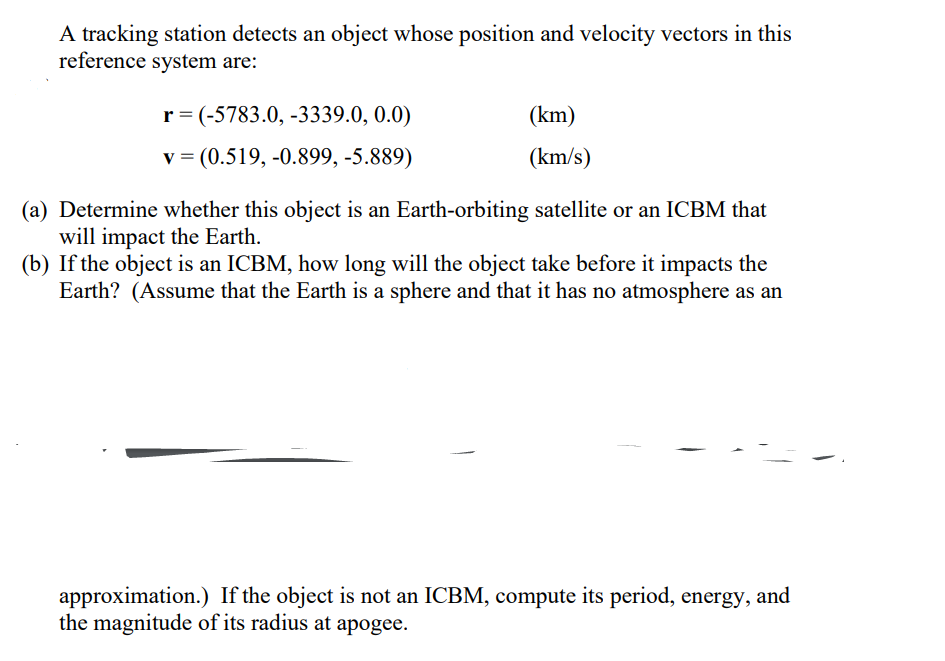 Solved A tracking station detects an object whose position | Chegg.com