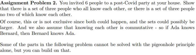 Solved Assignment Problem 2. You invited 6 people to a | Chegg.com