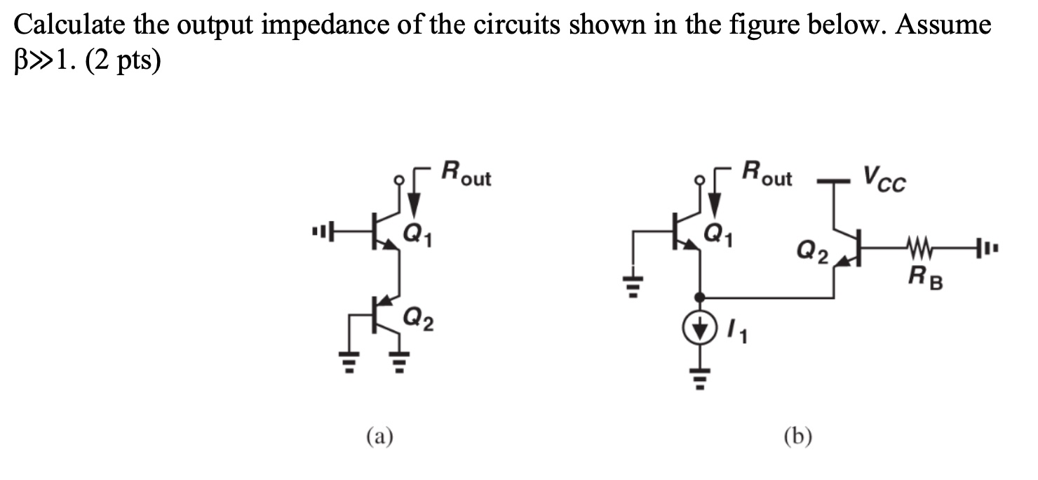 Solved Calculate the output impedance of the circuits shown | Chegg.com