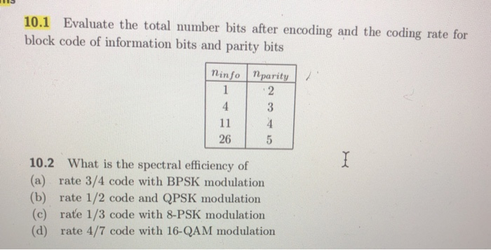 Solved 10.1 Evaluate the total number bits after encoding | Chegg.com