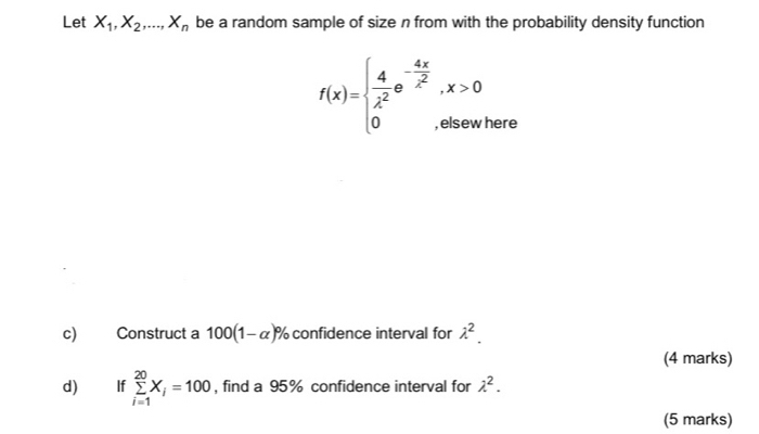 Solved Let X1,X2,…,Xn be a random sample of size n from with | Chegg.com