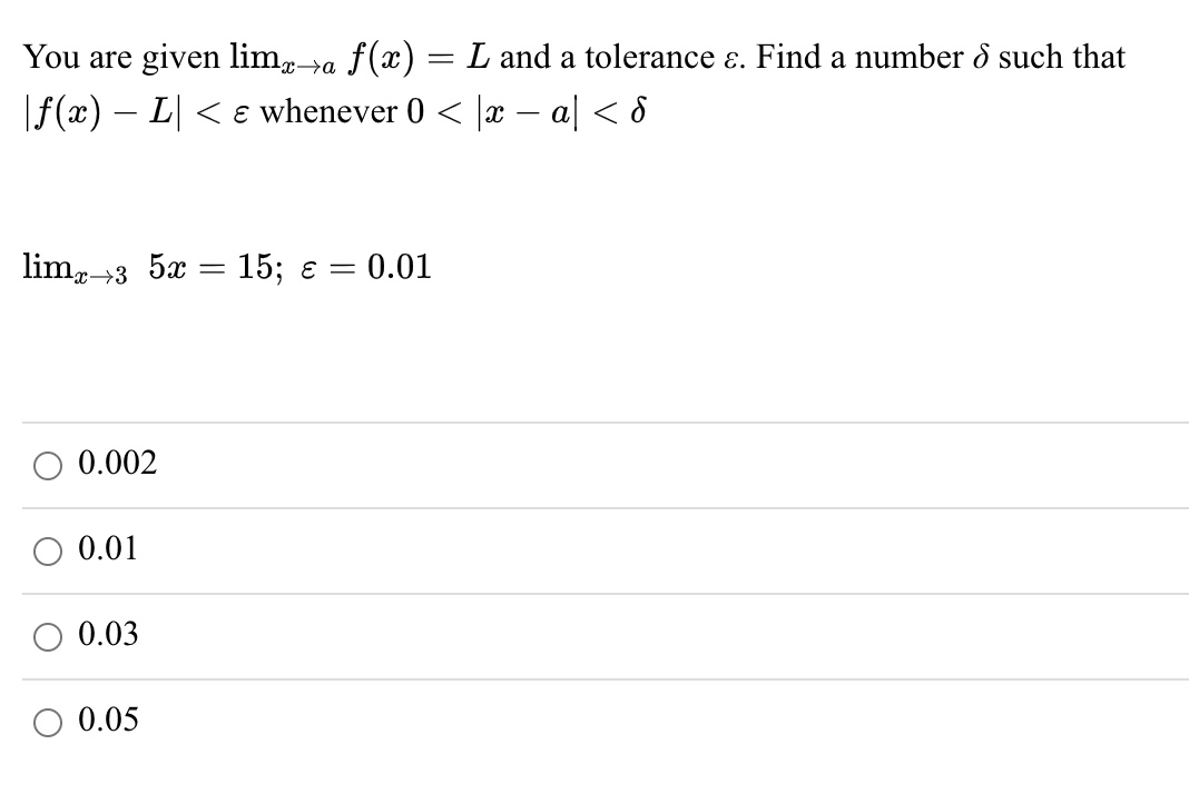 Solved You are given limx→af(x)=L and a tolerance ε. Find a | Chegg.com