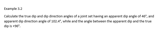 Solved Calculate the true dip and dip direction angles of a | Chegg.com
